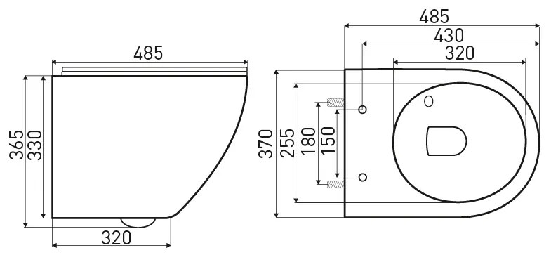 Novoterm Závěsné WC NV-Kasos WH se SoftClose sedátkem