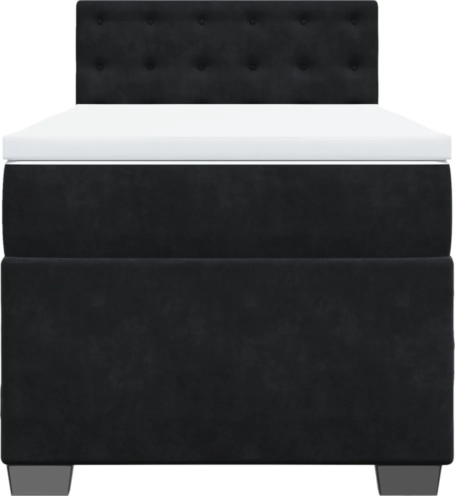 Box spring postel s matrací černá 90x190 cm samet 3288488