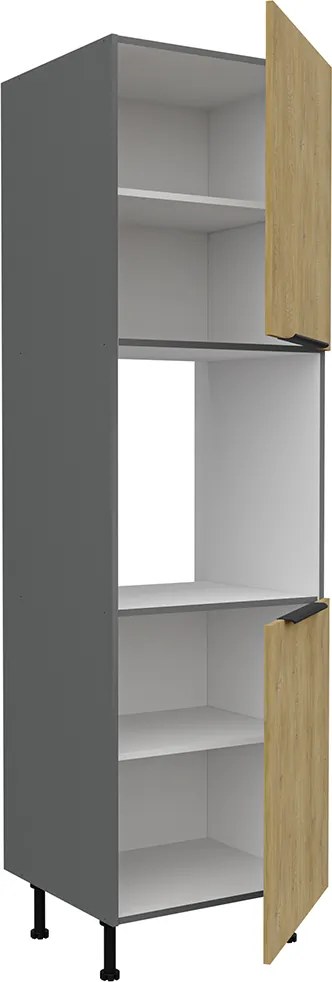 CREMONA ac | vysoká skříňka 60 DP-215 2F na vestavnou troubu | 60 cm | antracit/cremona