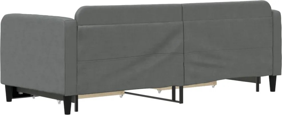 Válenda s přistýlkou a zásuvkami tmavě šedá 80 x 200 cm textil 3196848