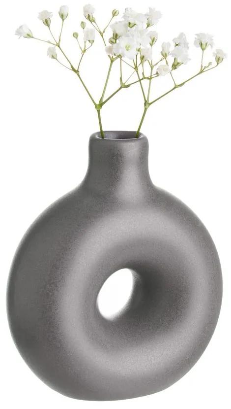 Butlers LOOPY Mini váza 8 cm - tm. šedá