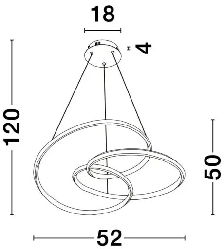 LED lustr Menton 52 bílé