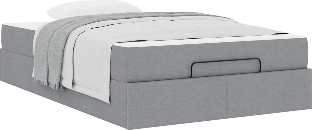 Rám postele s matrací 2 ks Světle šedá textil 3399473