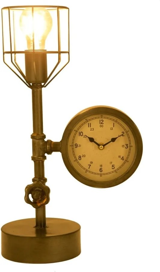 Stolní lampa s hodinami Mauro Ferretti Industry Clock, 26 x 45 cm