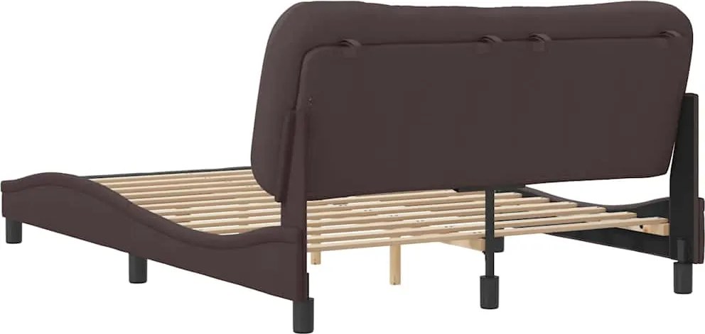 Rám postele bez matrace Hvar tmavě hnědý 140 x 190 cm textil 3207768