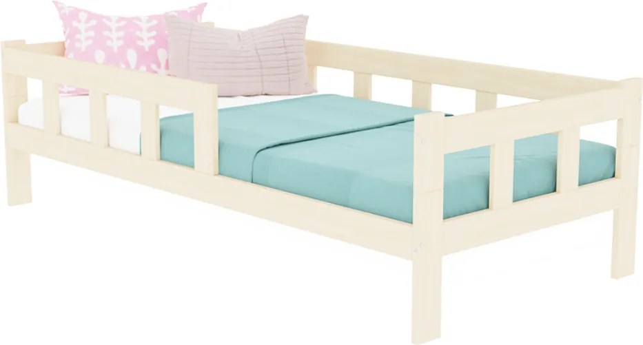 Benlemi Jednolůžko FENCE 4v1 se zábranou 120x200 cm + matrace ADAPTIC Zvolte barvu: Transparentní vosková lazura matná, Zvolte zábranu: S jednou zábranou vlevo