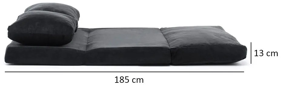 Designová rozkládací pohovka Wandella 120 cm černá