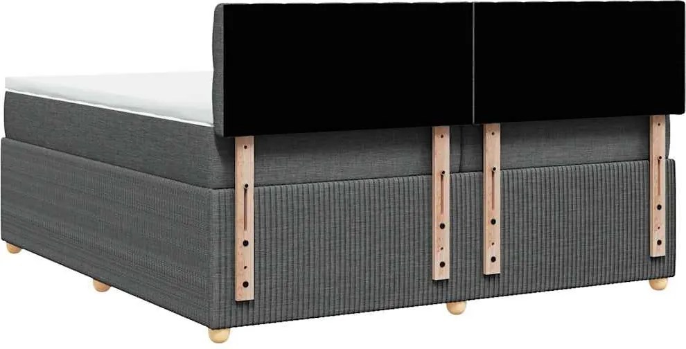 Box spring postel s matrací tmavě šedá 200x200 cm textil 3287571