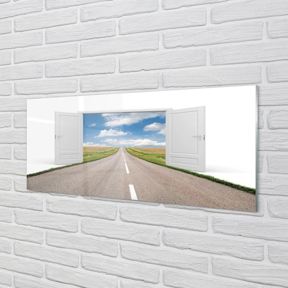 akrylový obraz Polní cesta 3d dveře 120x60 cm
