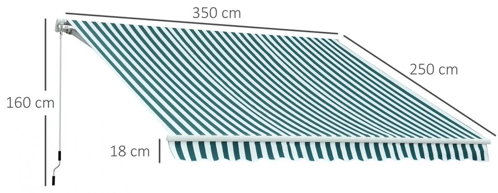 Goleto Kloubová markýza 3,5 x 2,5 m | zelená