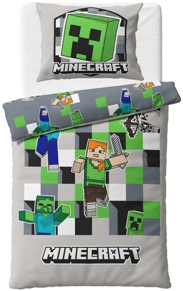 Oboustranné bavlněné ložní povlečení Minecraft World - 100% bavlna - 70 x 90 cm + 140 x 200 cm Biano.cz