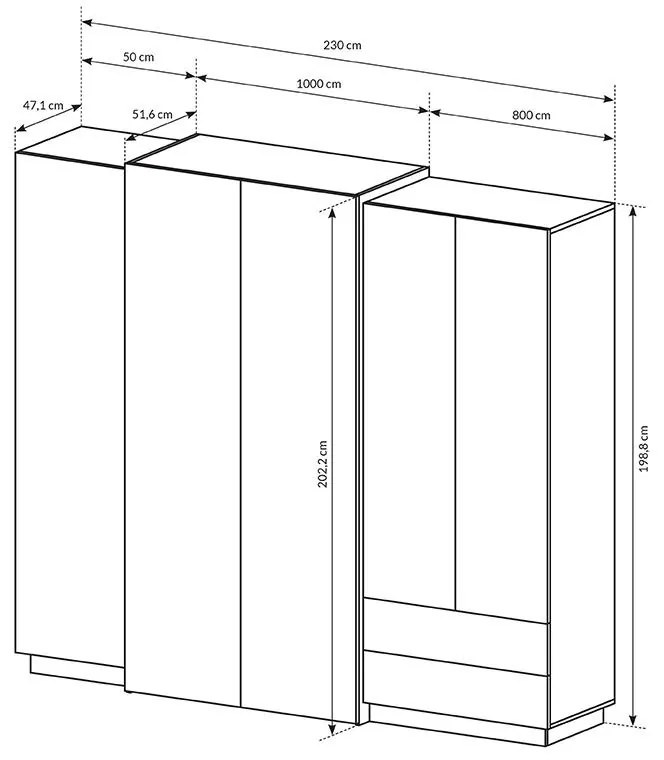 Ložnice 3D | bílá/dub kraft zlatý