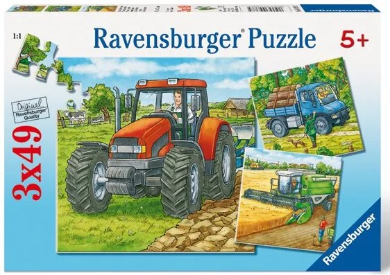 Ravensburger puzzle zemědělské stroje 3x49 dílků