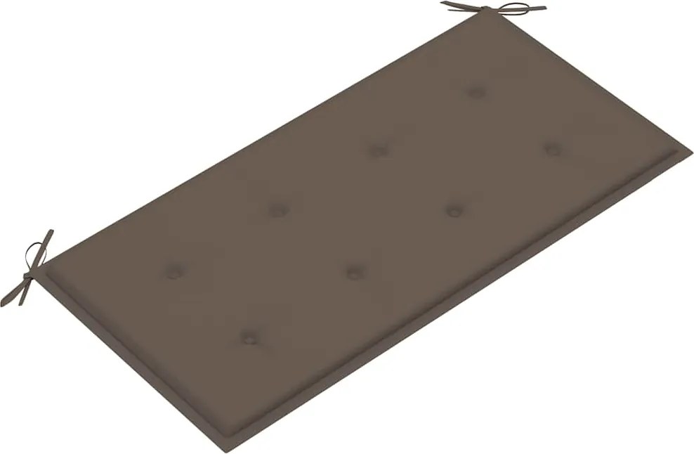 Zahradní lavice s taupe poduškou 112 cm masivní teak 3062657