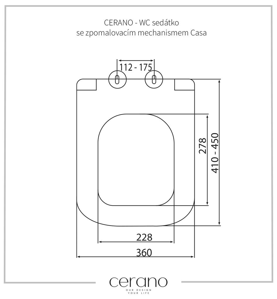 Cerano Casa, WC sedátko se zpomalovacím mechanismem, bílá matná, CER-CER-403431