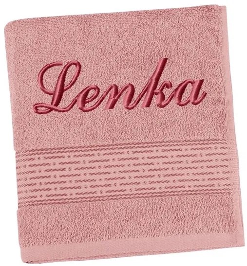 Bellatex Froté osuška proužek s výšivkou jména 70x140 cm burgundy