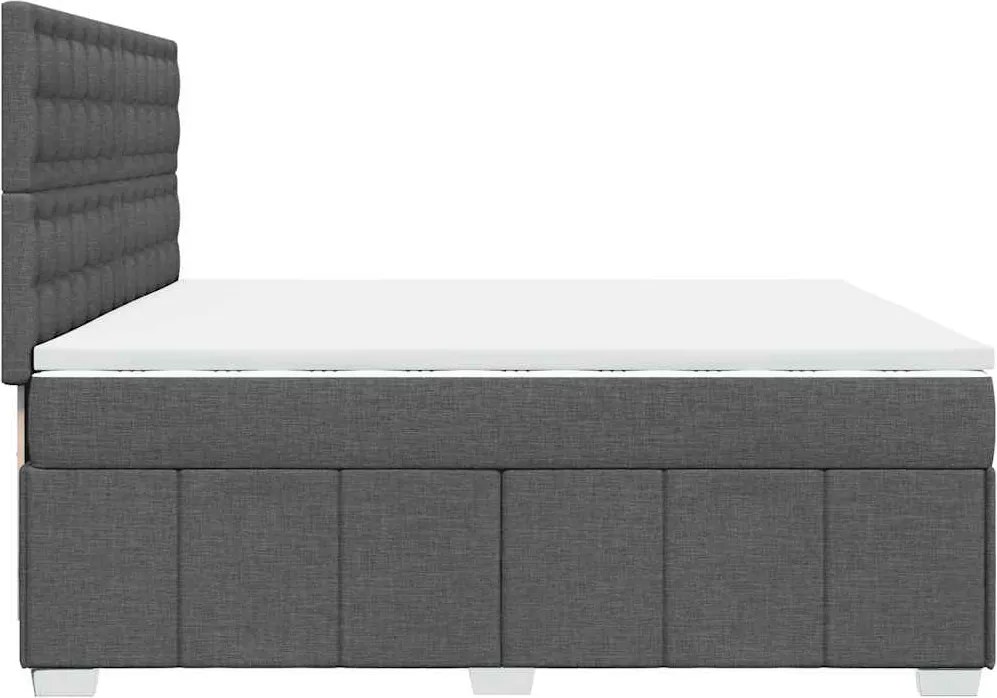 Box spring postel s matrací tmavě šedá 200x200 cm textil 3294090