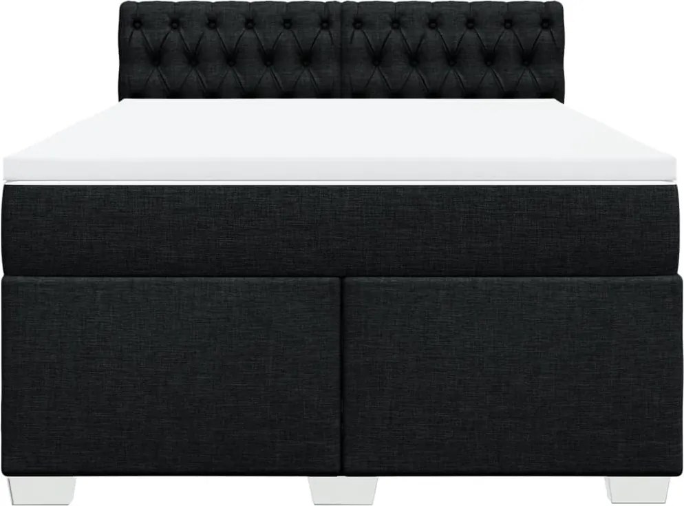 Box spring postel s matrací černá 160x200 cm textil 3285948