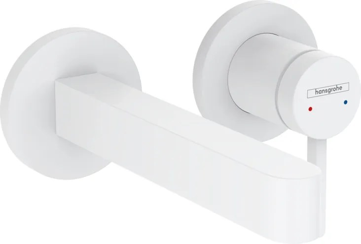 Hansgrohe Finoris, umyvadlová baterie pod omítku 180, 2-otvorová instalace, EcoSmart, matná bílá 76051700
