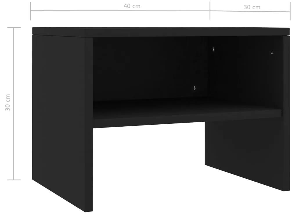 Noční stolek černý 40 x 30 x 30 cm dřevotříska
