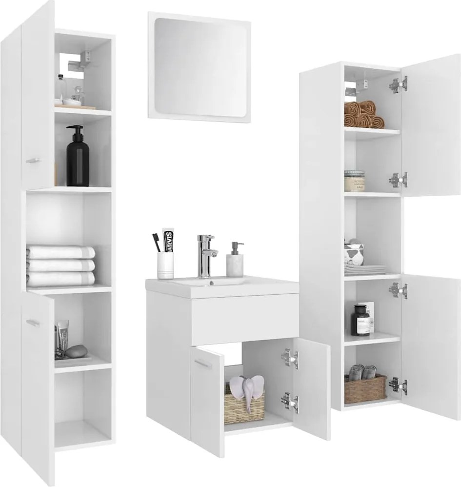 Set koupelnového nábytku bílý dřevotříska 3071036