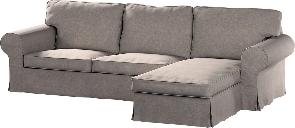 Potah na pohovku IKEA Ektorp 2-místná s lenoškou barva béžová látka pletený vzor