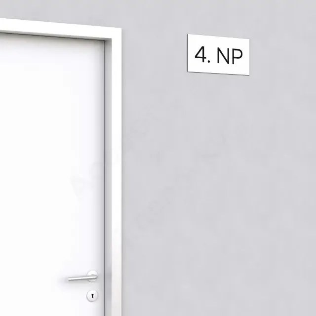 ACCEPT Označení podlaží "4. NP" - stříbrná tabulka - černý popis