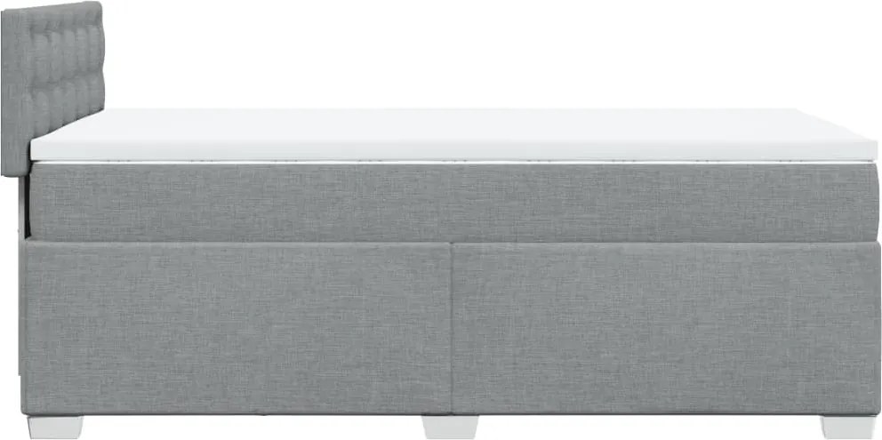 Box spring postel s matrací světle šedá 90x190 cm textil 3285757