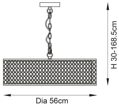 Endon 101569 - Lustr na řetězu CORDERO 3xE27/10W/230V zlatá