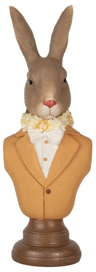 Dekorace busta králík ve žlutém obleku Rabbi bust - 7*5*19 cm