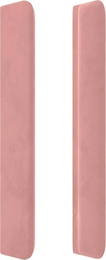 Čelo postele typu ušák růžové 183x16x118/128 cm samet 3119981