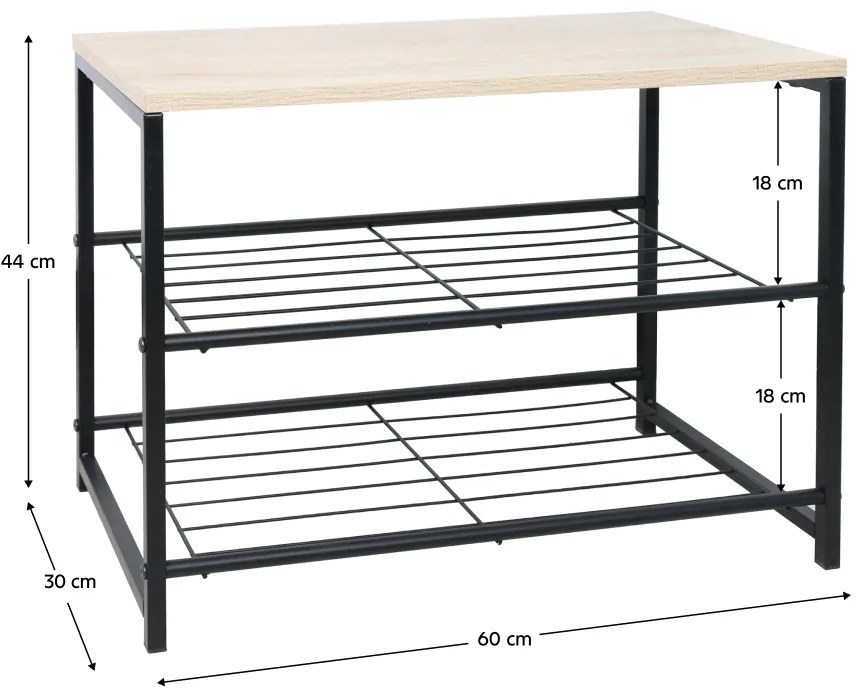 Kondela Botník, 2-řadý, černá/přírodní, TADEO