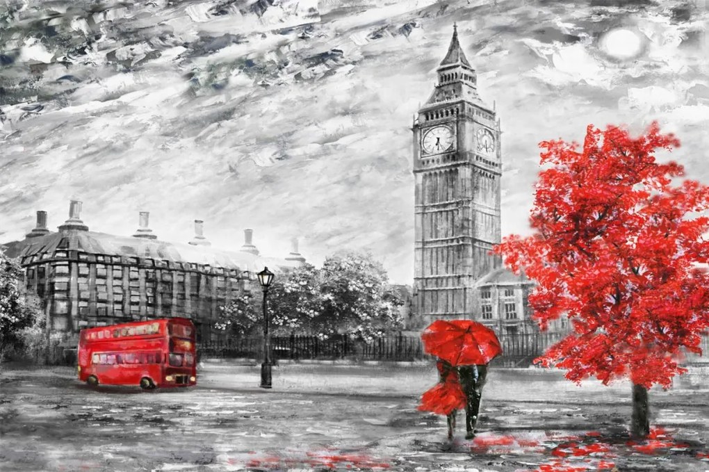 Malvis ® Obraz romantický Londýn Velikost: 150x100 cm