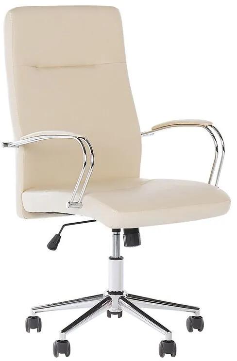 Kancelářská židle z umělé kůže béžová OSCAR Beliani