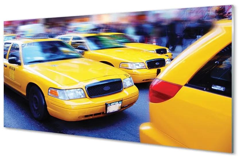 Obraz na skle Žlutá taxi City 120x60 cm