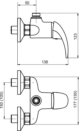 Novaservis Metalia 55 Sprchová baterie horní vývod 150 mm, chrom, 55062/1,0