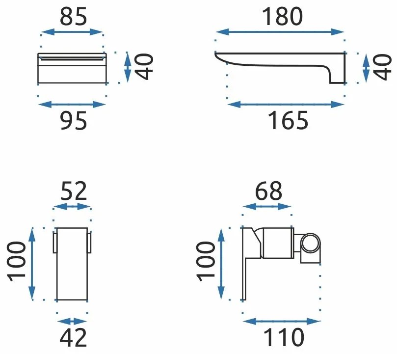 Rea Sonic - podomítková umyvadlová baterie, černá, REA-B0690