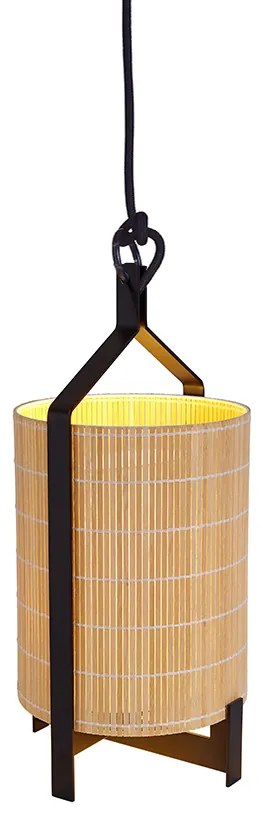Svěšené designové svítidlo Fanal Barevná varianta: Černá / Přírodní dřevo, Rozměr: ø160 mm x 335 mm