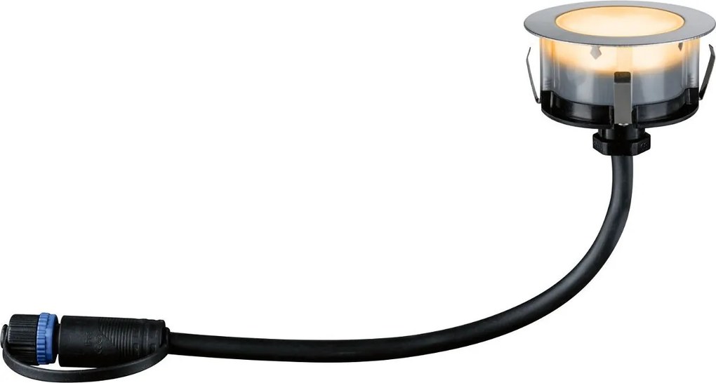 P 94721 AKCE - Plug & Shine LED zemní svítidlo Floor samostatné svítidlo neláká hmyz IP67 2200K 2W stříbrná - PAULMANN