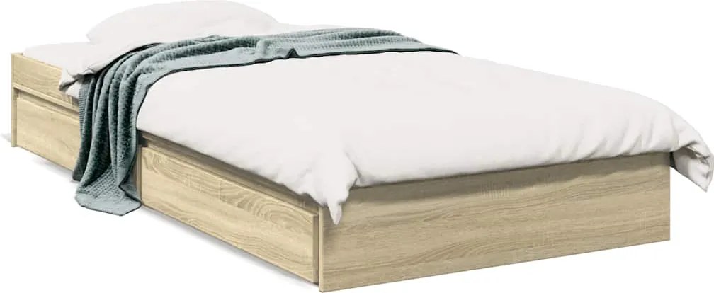 Rám postele se zásuvkami dub sonoma 90x200 cm kompozitní dřevo 3280680