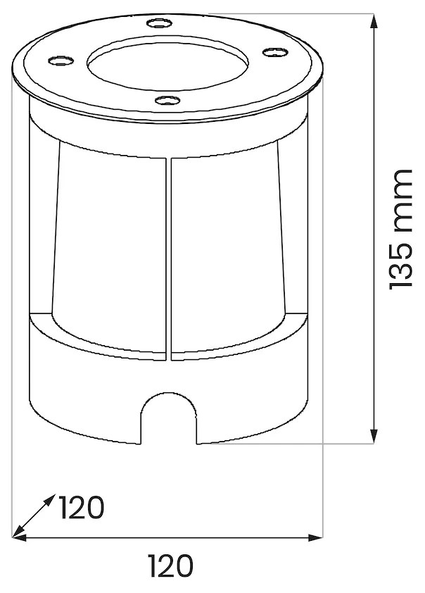 Exteriérové najezdové svítidlo Viale Round, 1x GU10