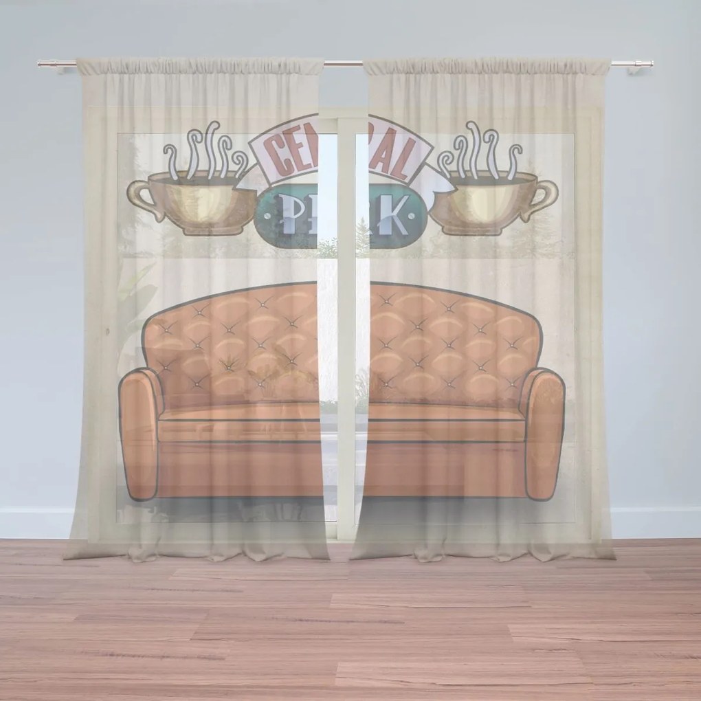Sablio Záclony Seriál přátelé CENTRAL PERK Gauč: 2ks 150x250cm