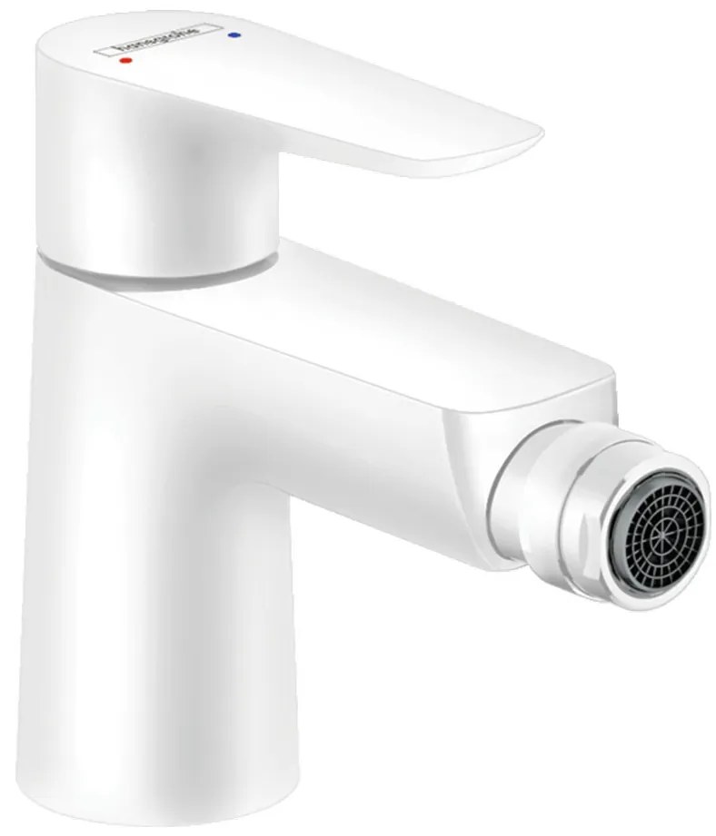 Hansgrohe Talis E, páková bidetová baterie s odtokovou soupravou s táhlem, matná bílá, HAN-71720700