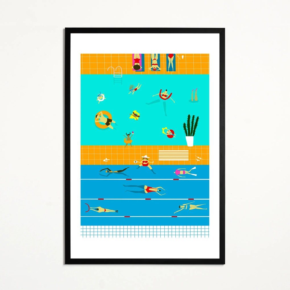 Vendula Frydrychová | At The Pool Rám: Bílý, Velikost: 30 x 20 cm