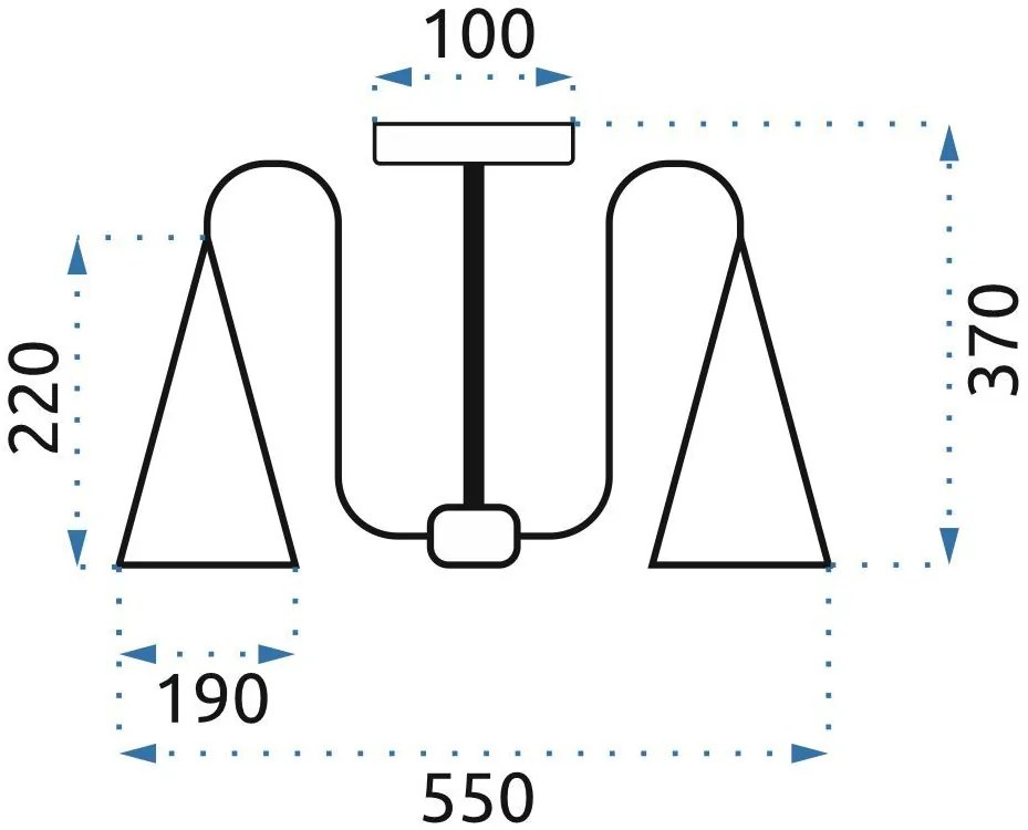 Toolight LED skleněné stropní závěsné svítidlo APP442-CP černá