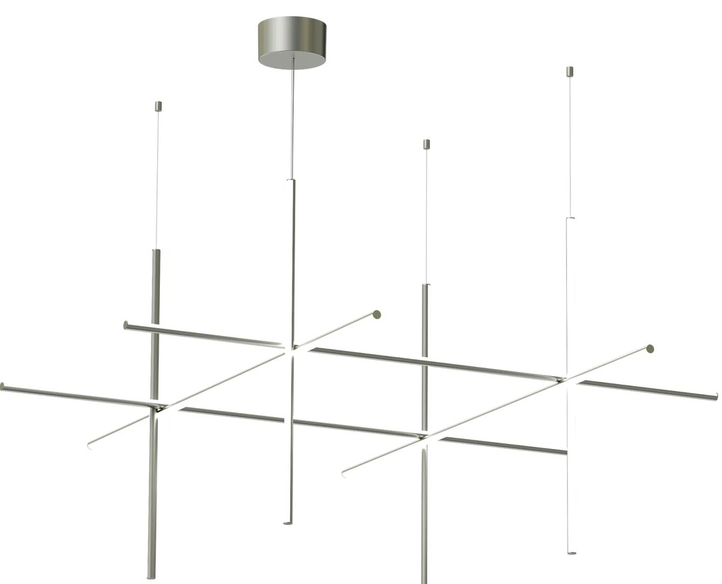 Flos Coordinates S4, závěsné svítidlo, stříbrná, 161W 2700K