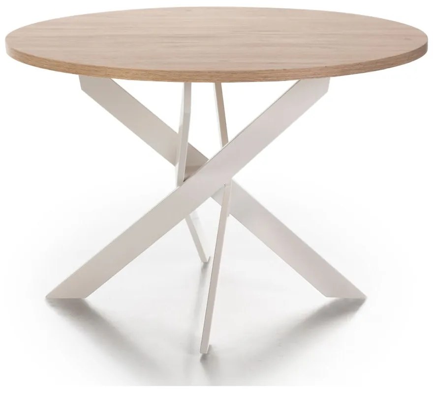 Kulatý jídelní stůl s deskou v dubovém dekoru ø 120 cm Ther – Marckeric