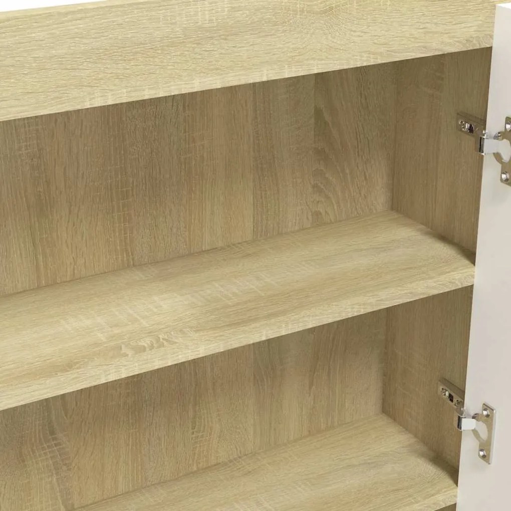Koupelnová skříňka se zrcadlem 80 x 15 x 60 cm MDF bílá a dub 331537