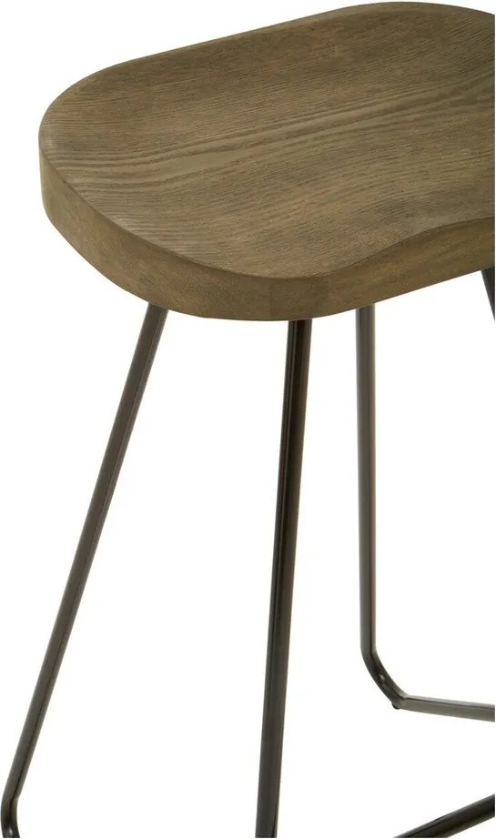 Černá/v přírodní barvě barová stolička z jilmového dřeva (výška sedáku 78 cm) District – Premier Housewares