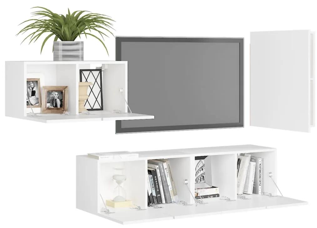 vidaXL 4dílný set TV skříněk bílá kompozitní dřevo